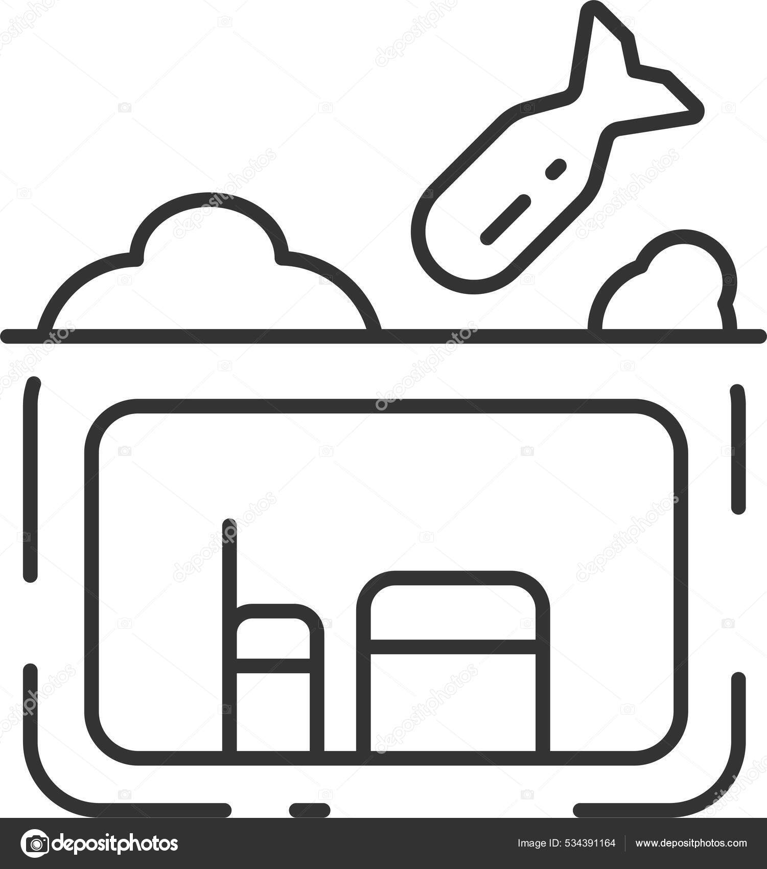Bunker Bomb Shelter Icon Outline Style Stock Vector Image by ...