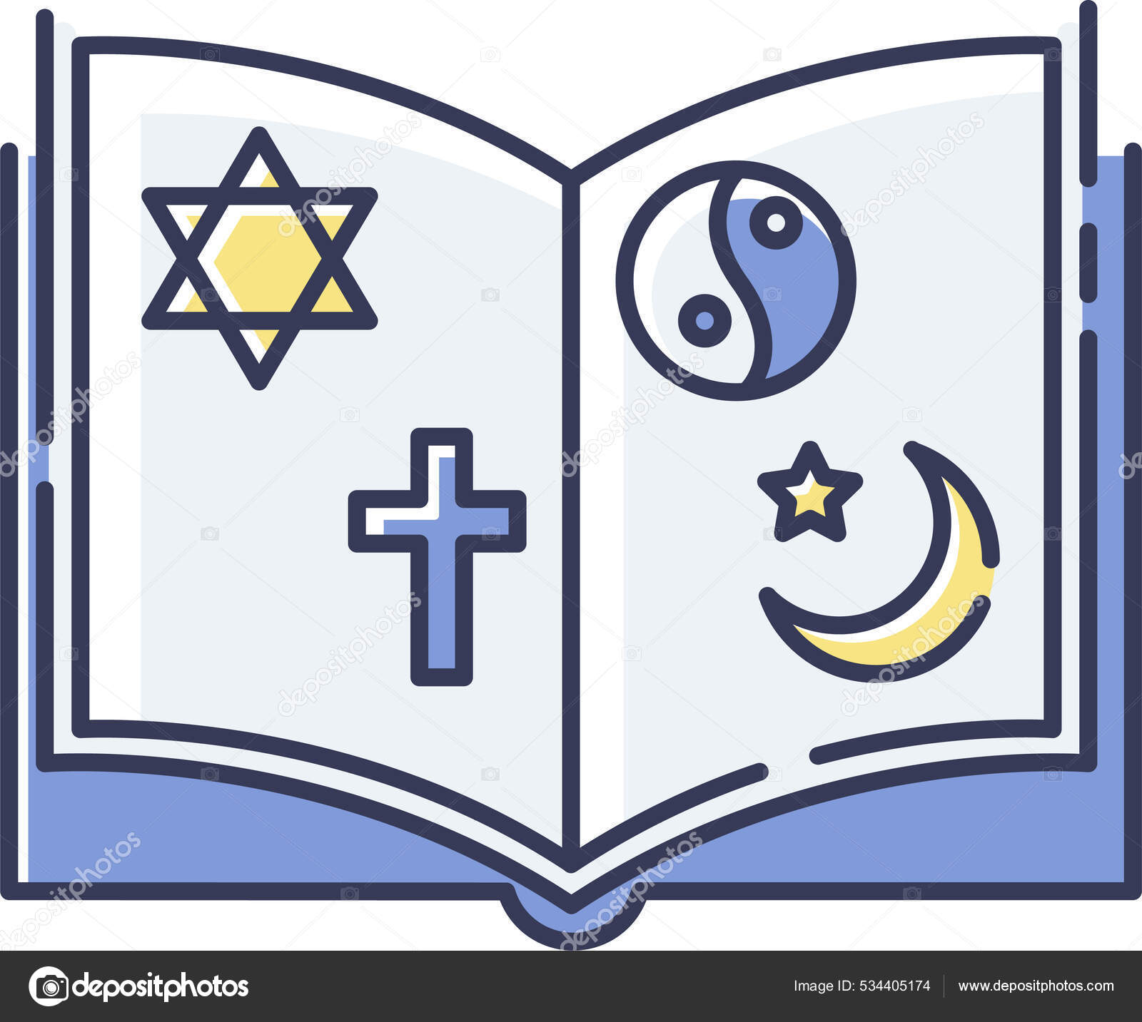 Iglesia Escuela Educación Religiosa Icono Educación Religiosa Vector de ...