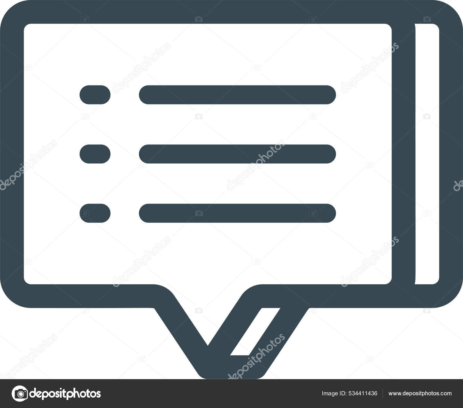 Icono Menú Diálogo Chat Estilo Esquema Vector de stock #534411436 de ...