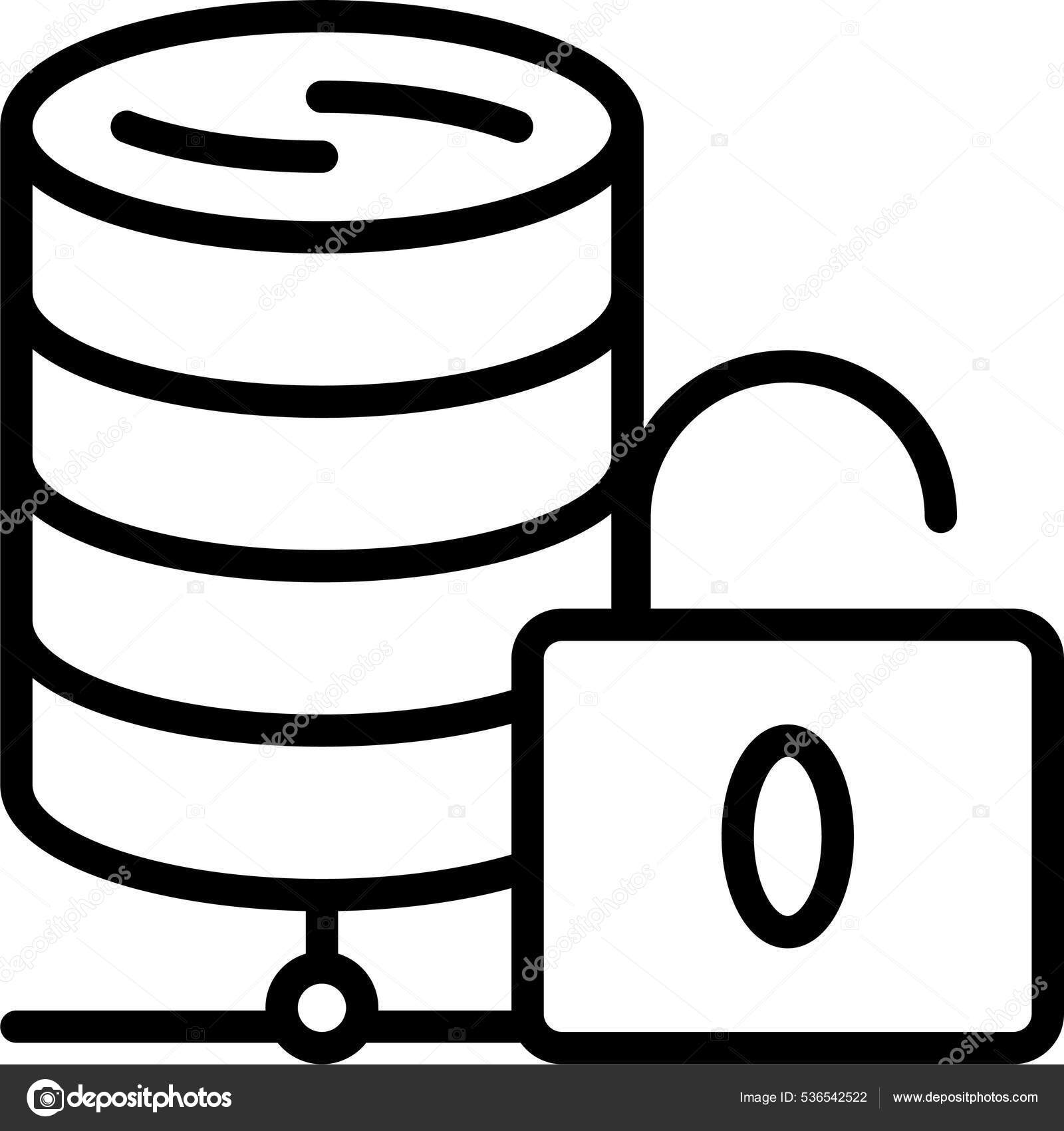 Icono Servidor Base Datos Acceso Estilo Esquema Vector de stock por ...