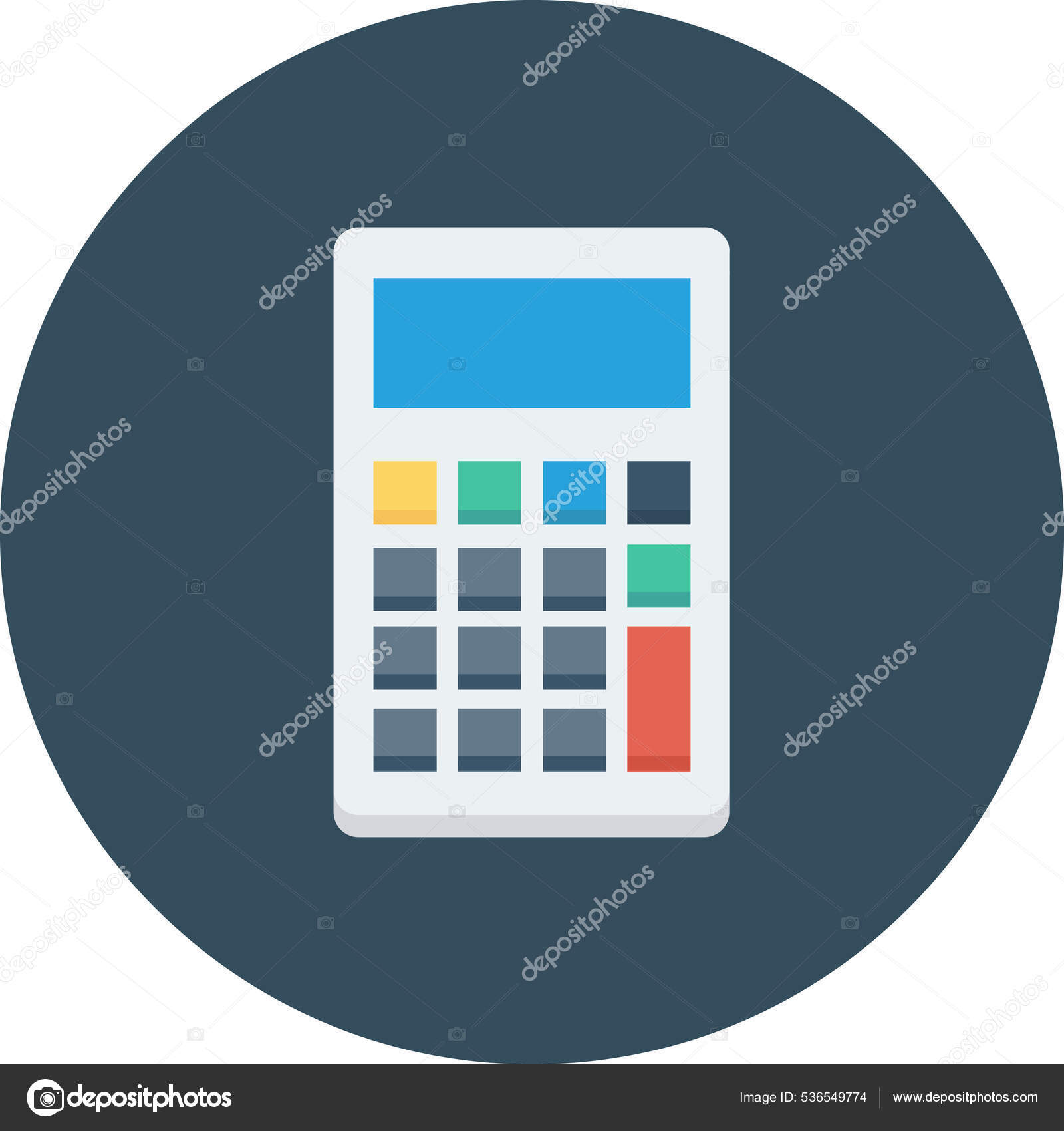 Calcular Icono Calculadora Cálculo Estilo Plano Vector de stock ...
