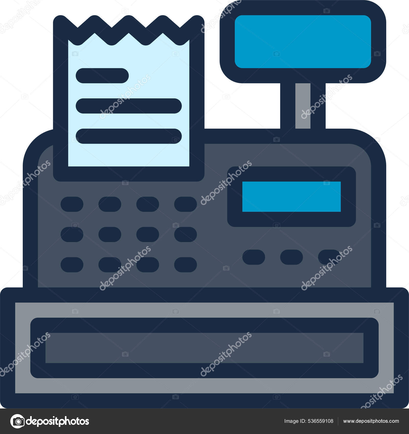 Bill Cashier Counter Cashier Machine Icon Filled Outline Style Stock ...