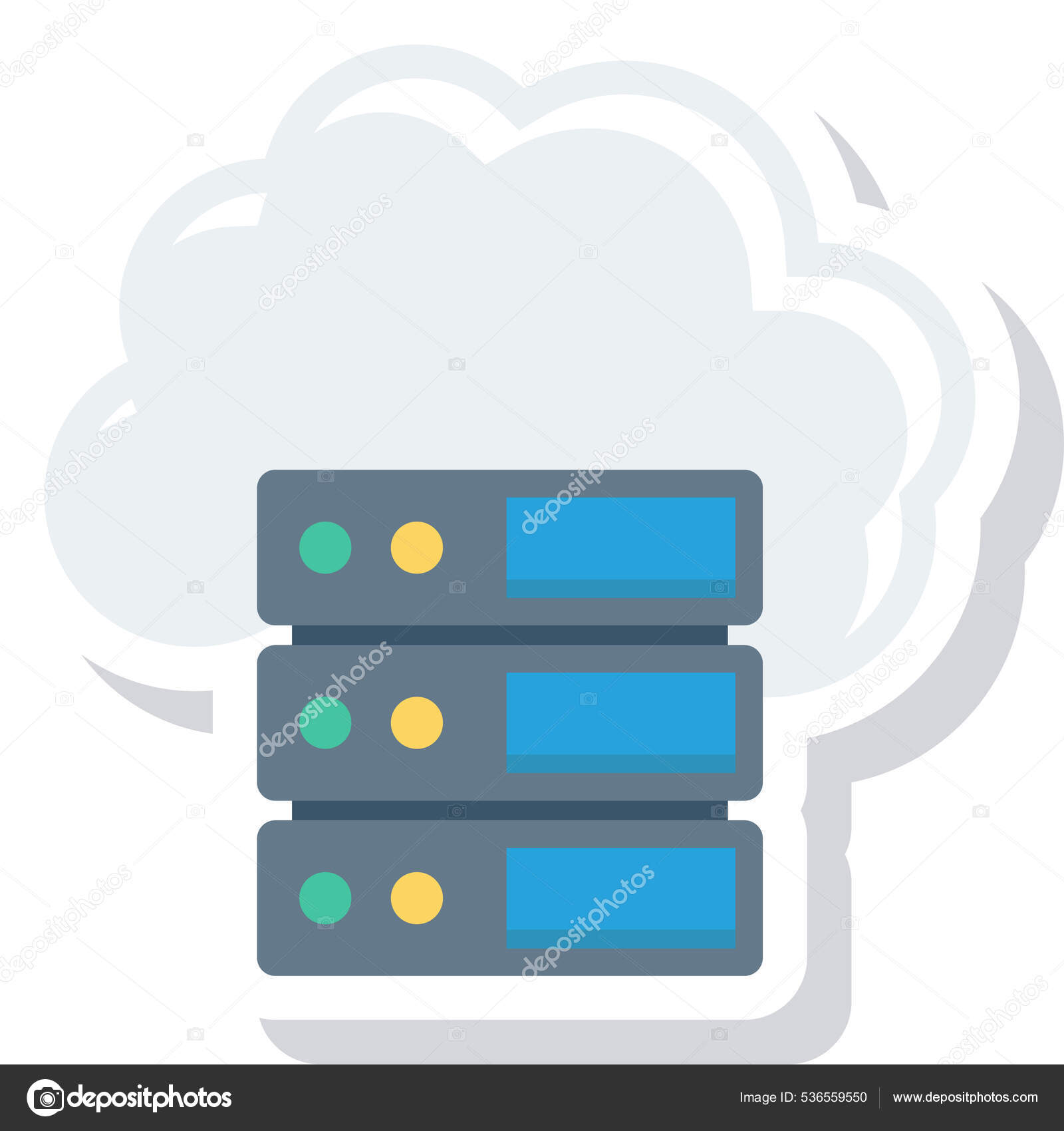 Cloud Database Server Icon Flat Style Stock Vector by ©iconfinder 536559550
