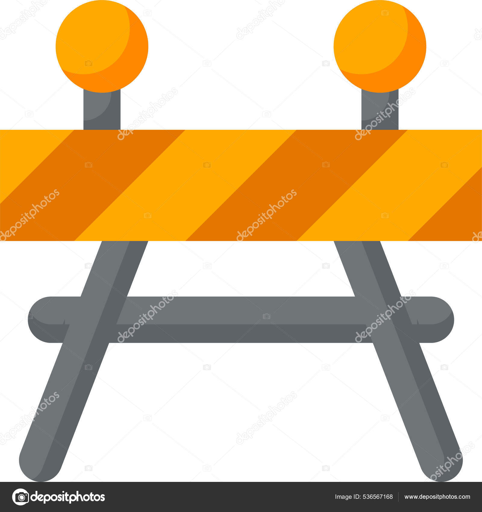 Architecture Barrier Construction Blocked Icon Flat Style Stock Vector ...