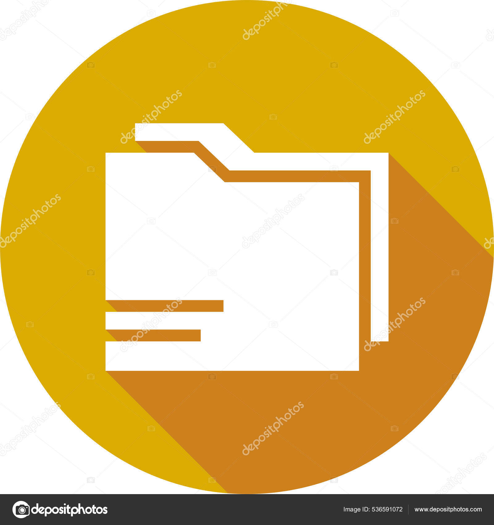 Amplop Ikon Folder Berkas Dalam Gaya Bayangan Panjang Vektor Stok oleh ...