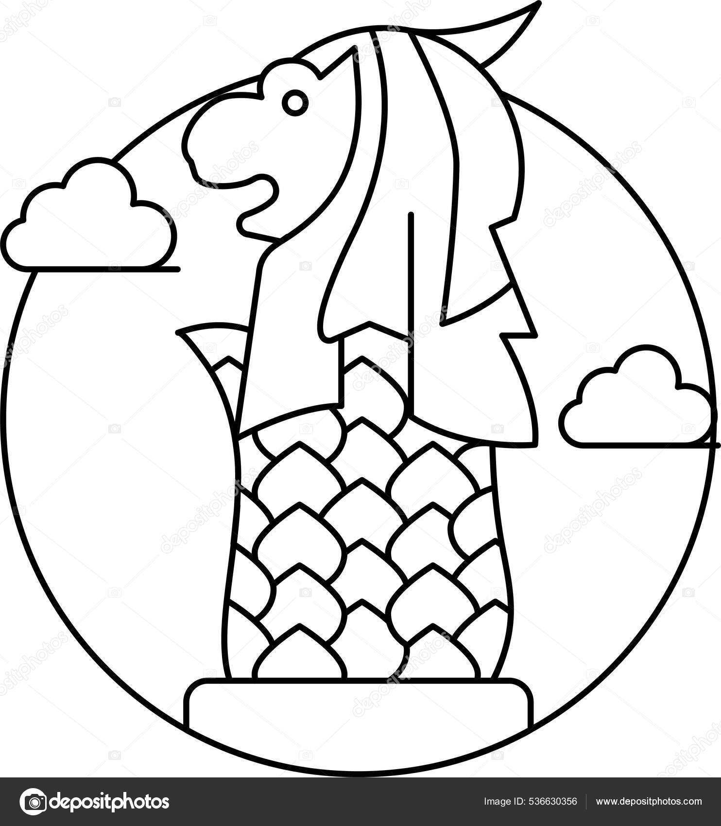 Merlion Coloring Page