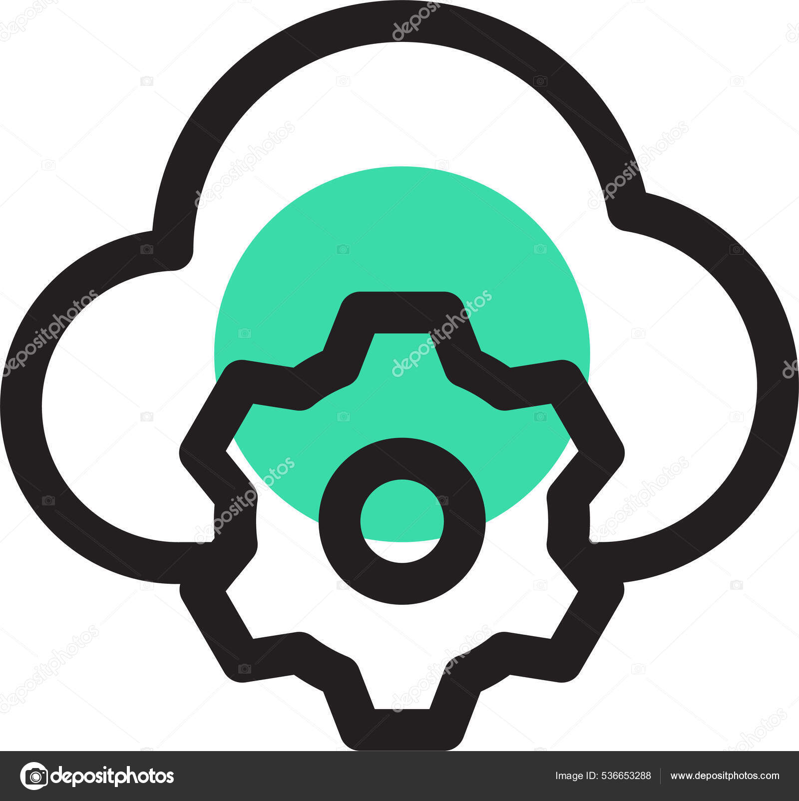 Cloud Configuration Connection Icon Filled Outline Style Stock Vector ...
