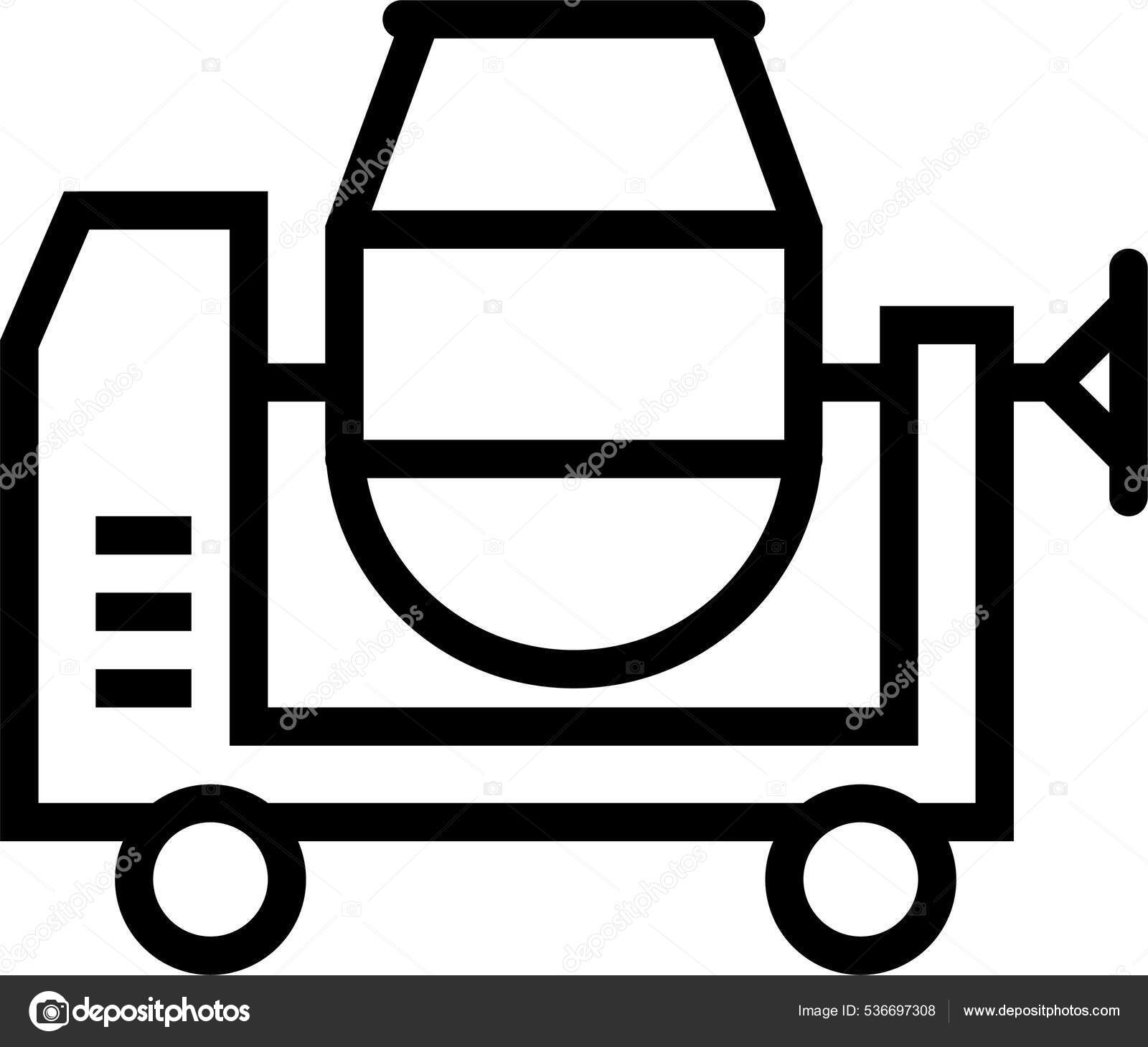 Architecture Cement Mixer Concrete Mixer Icon Outline Style Stock ...