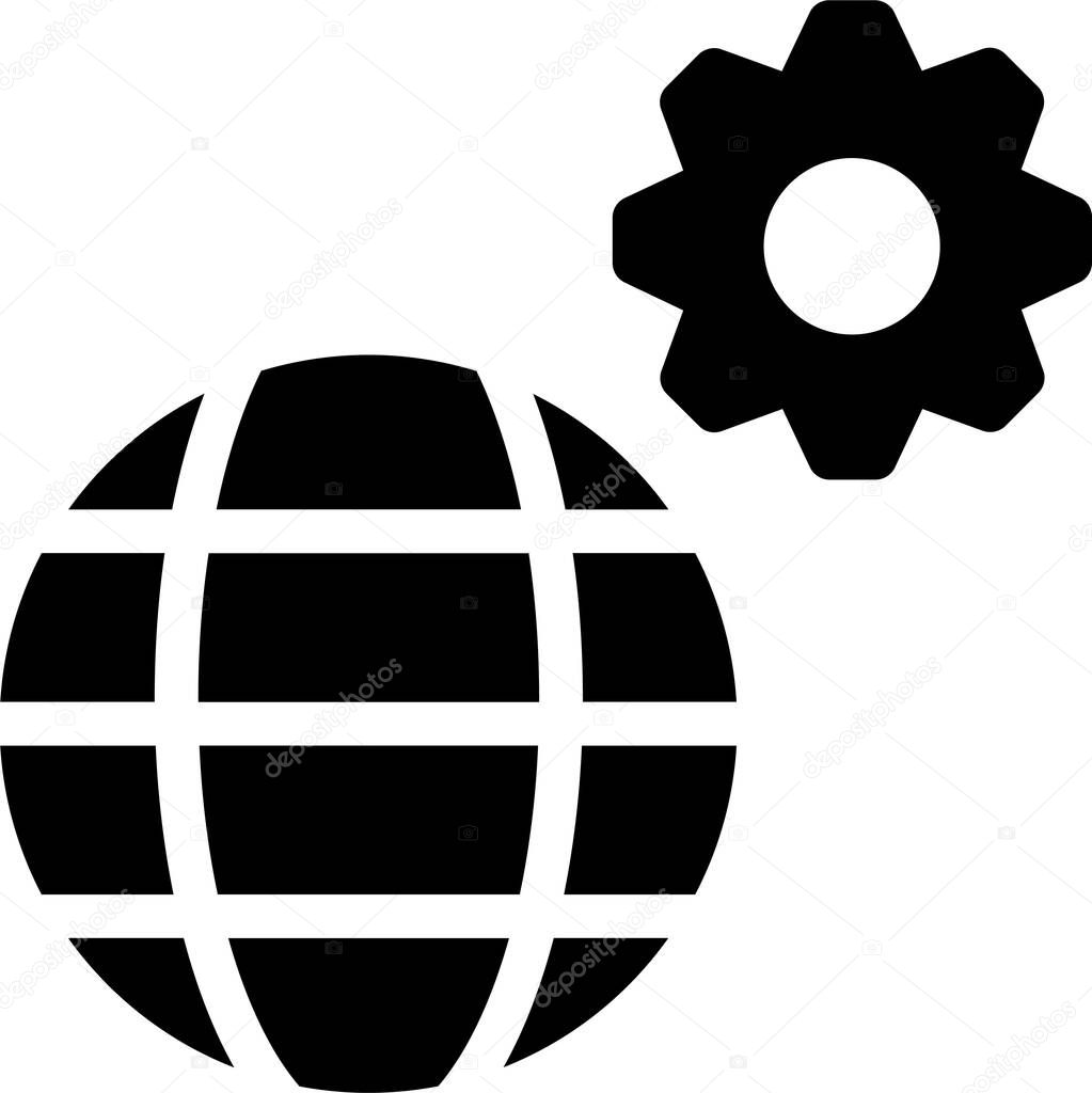 Configurar Icono Preferencia Global Estilo Sólido Vector de stock por ...