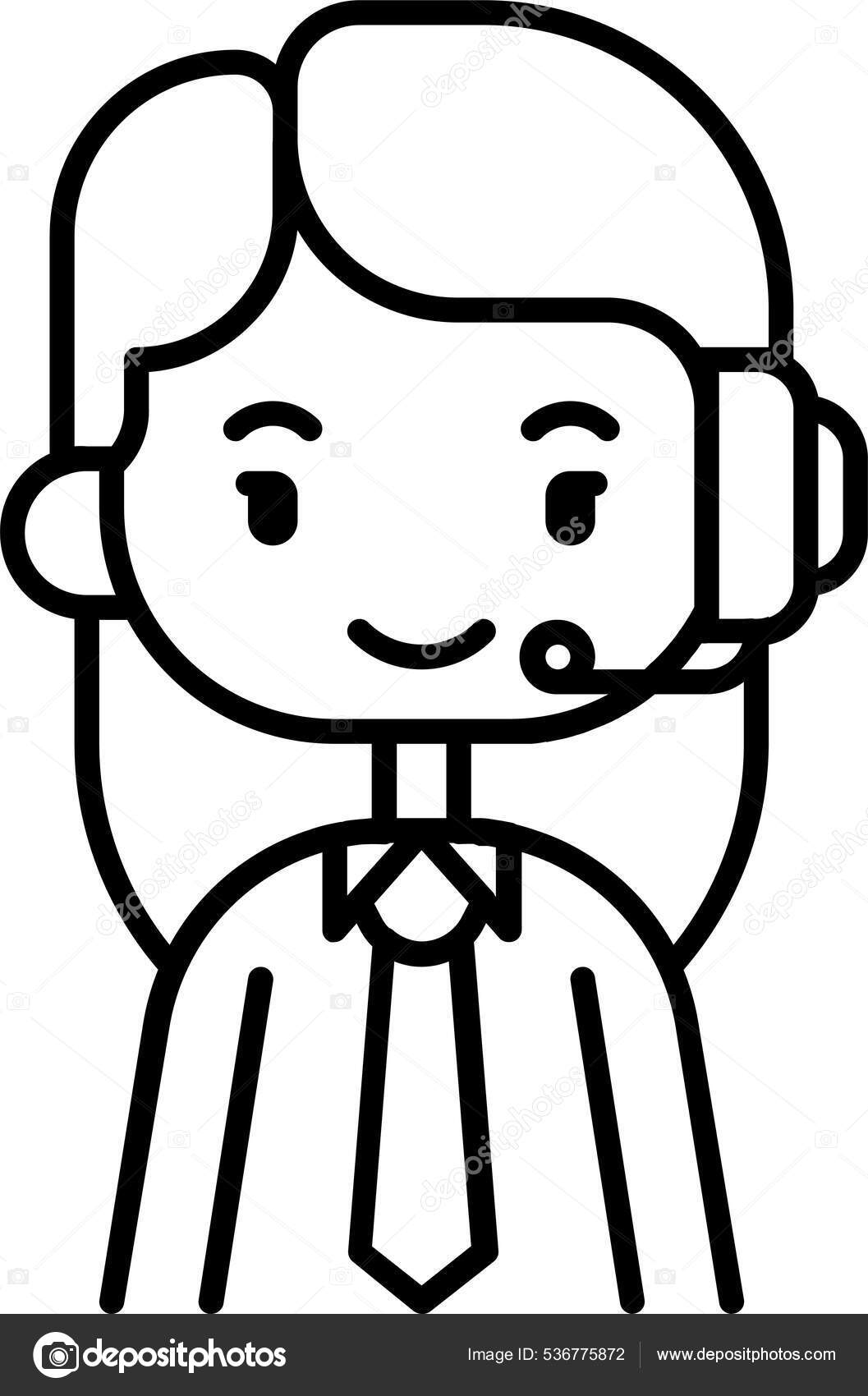 Avatar Call Center Diversity Icon Outline Style Stock Vector by ...