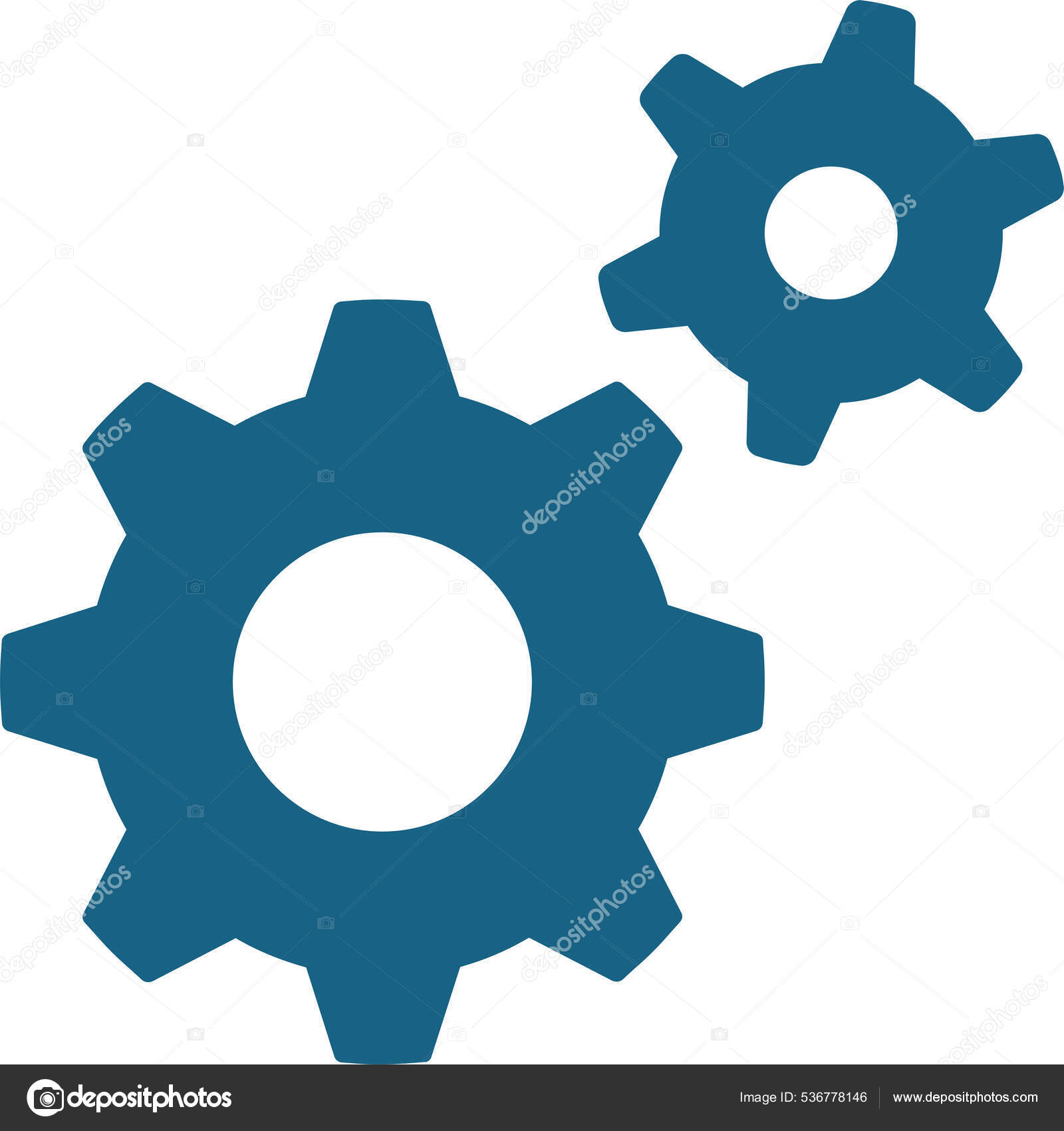 Engranajes Engranajes Icono Mecanismo Estilo Sólido Vector Gráfico