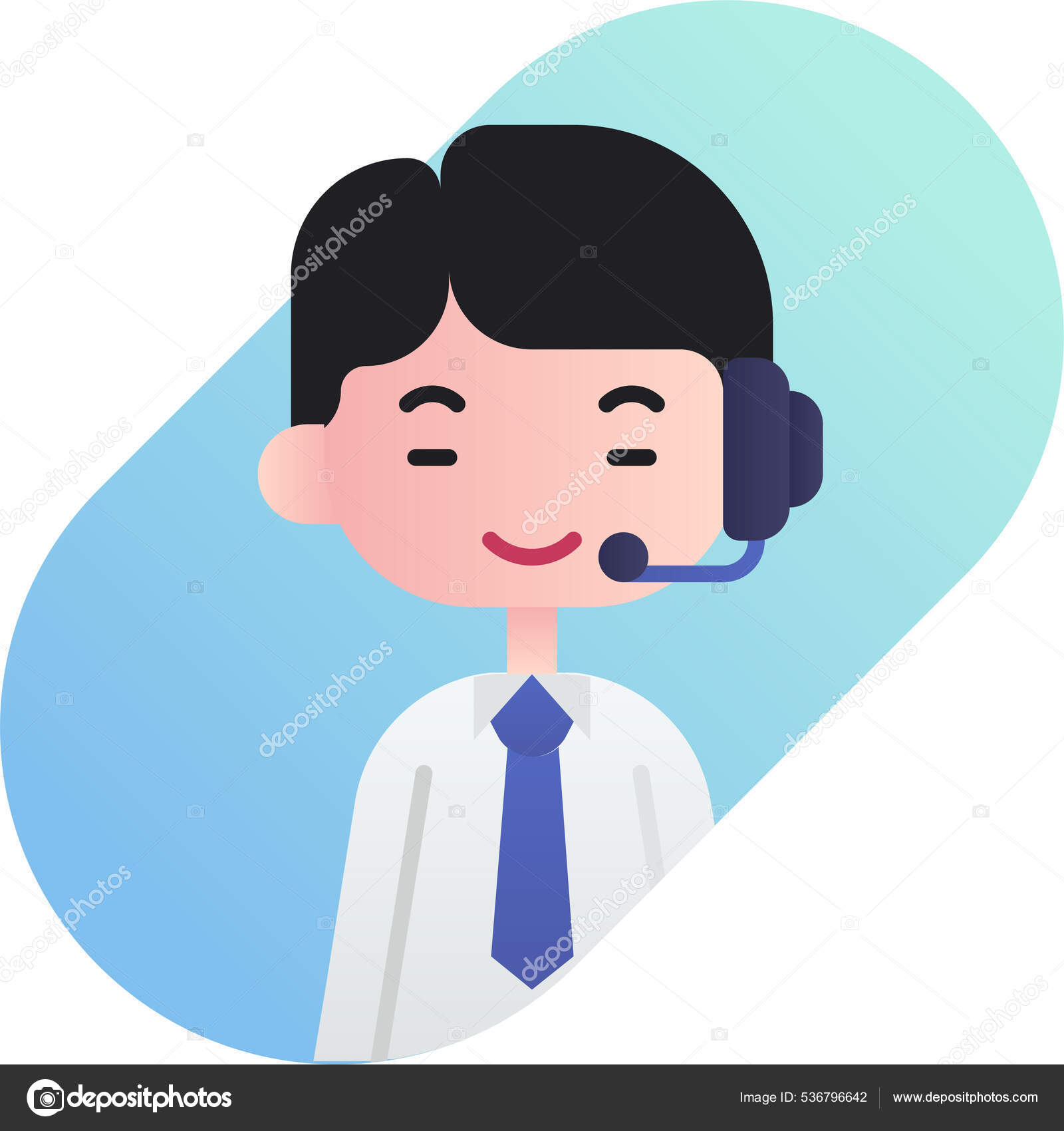 Avatar Boy Call Center Icon Flat Style Stock Vector by ©iconfinder ...
