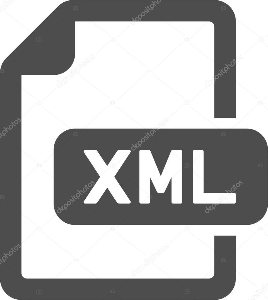 xml icono de formato de archivo, vector de ilustración 2022