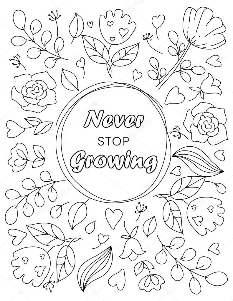 Páginas Para Colorear Positivas Inspiradoras Dibujadas Mano Para Niños ...