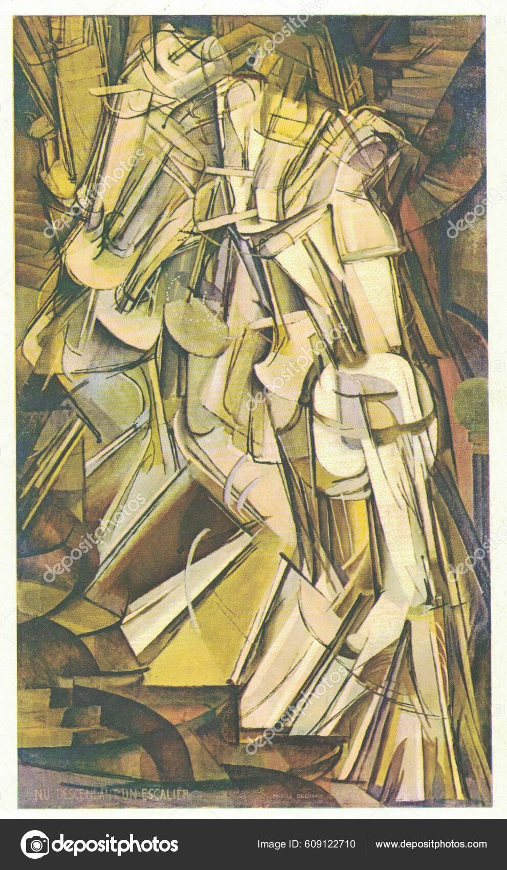 Nude Descending Staircase 1912 Painting Marcel Duchamp Painting Created Artist – Stock Editorial ...