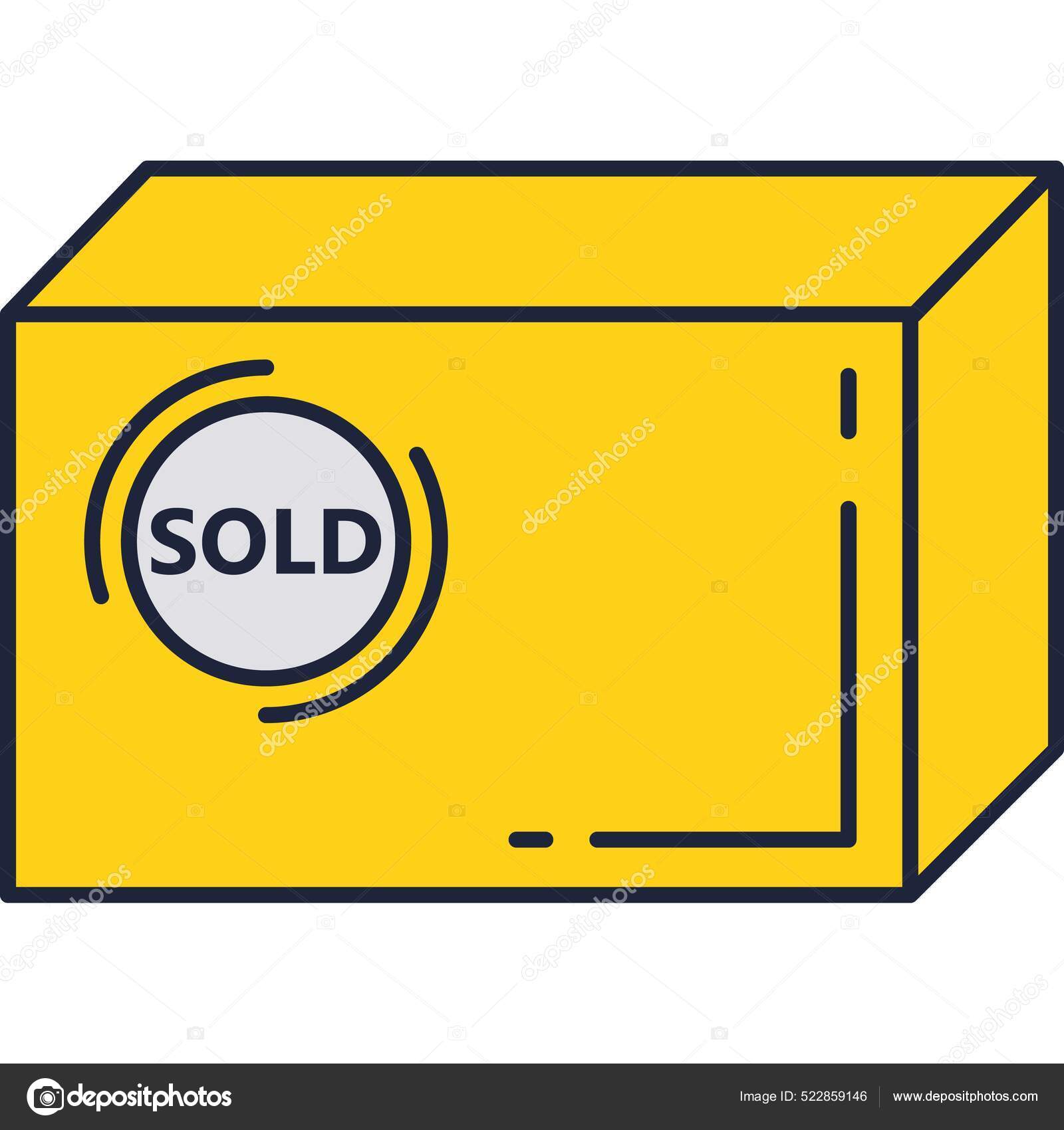 Sold stamp on postal box pack icon vector Stock Vector by ©skypistudio ...