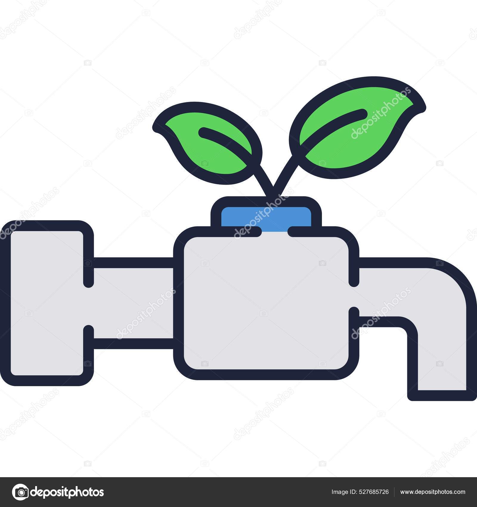 Water save and care vector icon plant and tap Stock Vector Image by ...