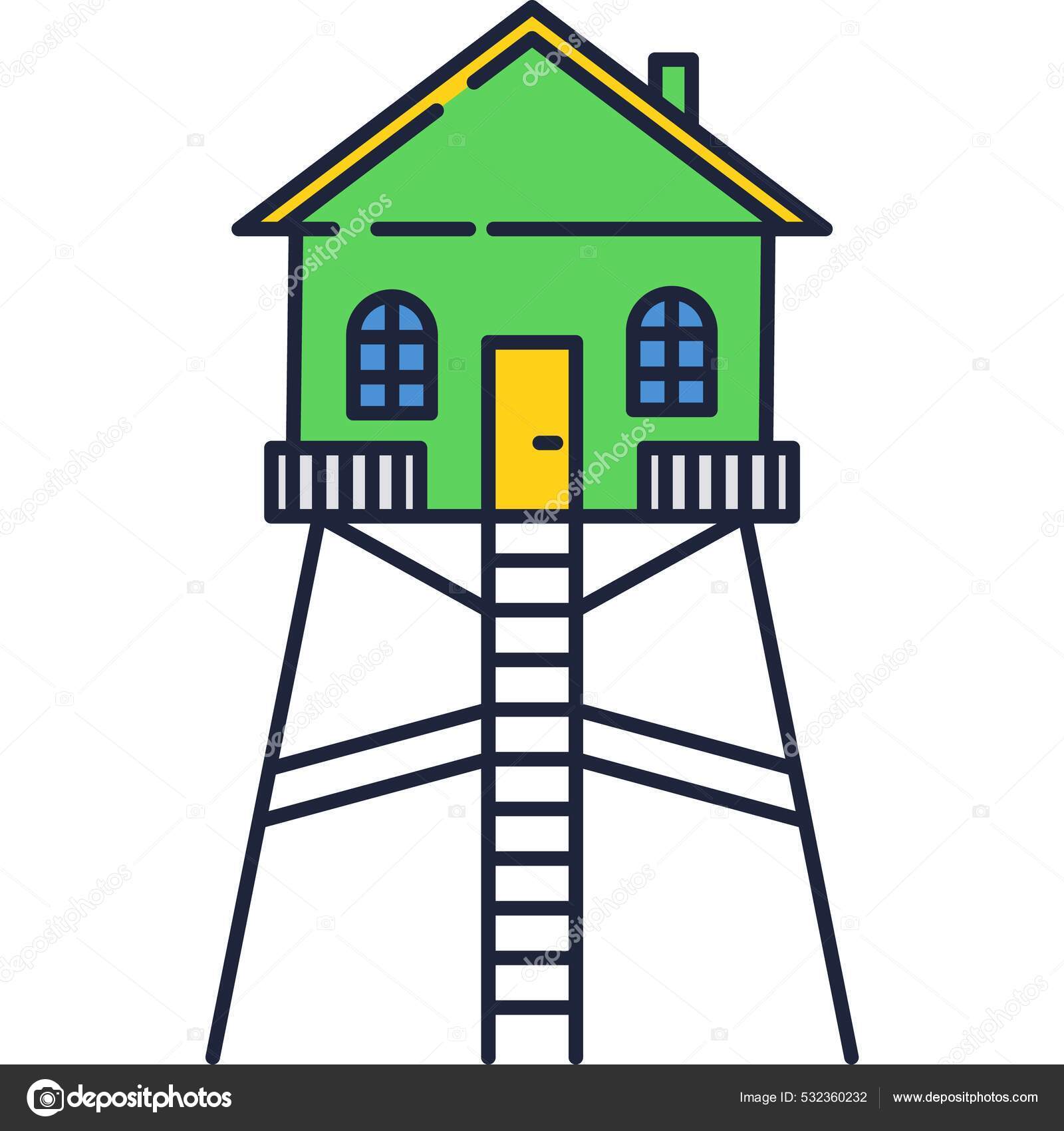 Watch tower icon observation building vector sign Stock Vector Image by ...