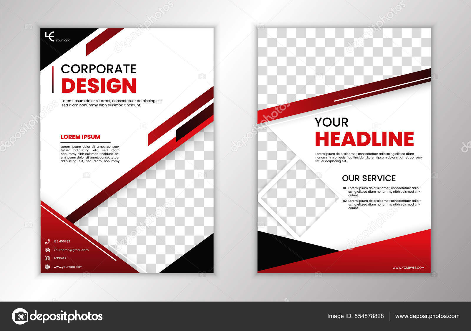 Company Profile Template Design Vector Stock Vector by ©zrieds 554878828