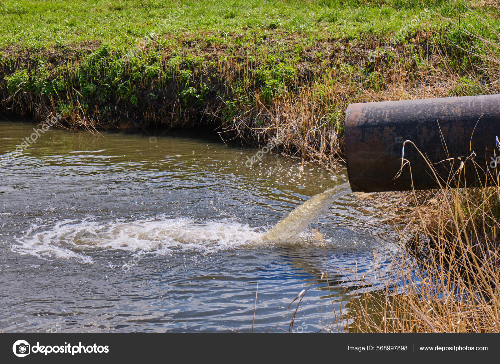 Draining Sewage Pipe River Pollution Rivers Ecology — Stock Photo ...