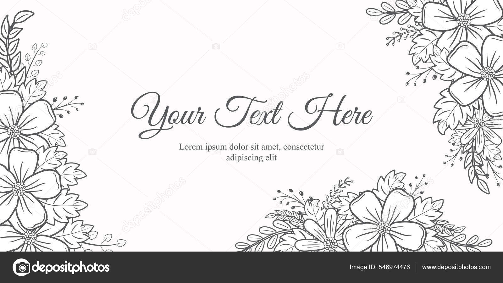 Beautiful Flower Frame Background Outline Design Stock Vector by ...