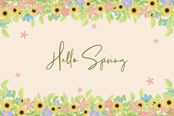 Beautiful Spring Background Hand Drawn Flowers Stock Vector by ...