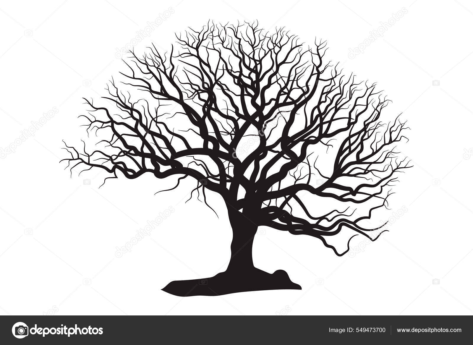 Scary Dead Tree Silhouette Image Stock Vector by ©alepdaru@gmail.com ...
