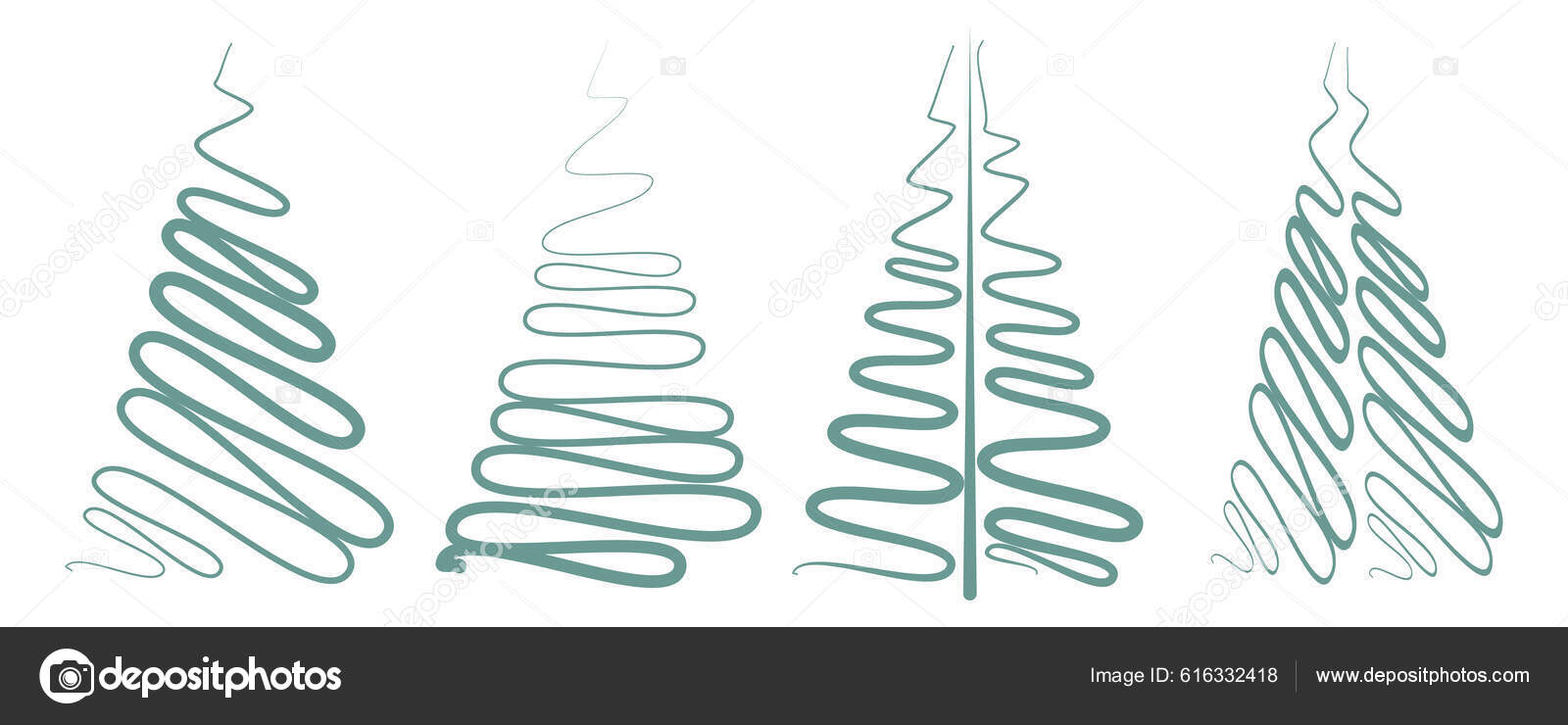Christmas Trees Line Design Stock Vector by ©alepdaru@gmail.com 616332418