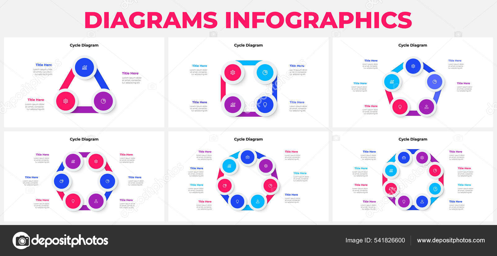 Cycle diagram with 3, 4, 5, 6, 7 anf 8 options or steps. Slides for ...