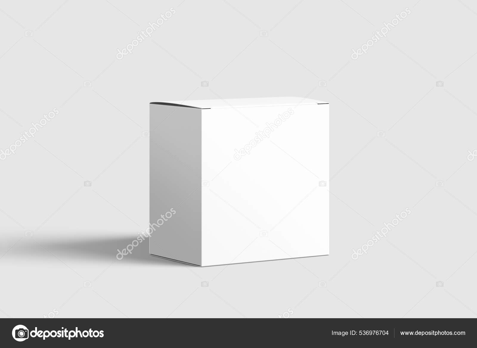 Long Square Cardboard Package Box Mockup Light Grey Background Mockup ...