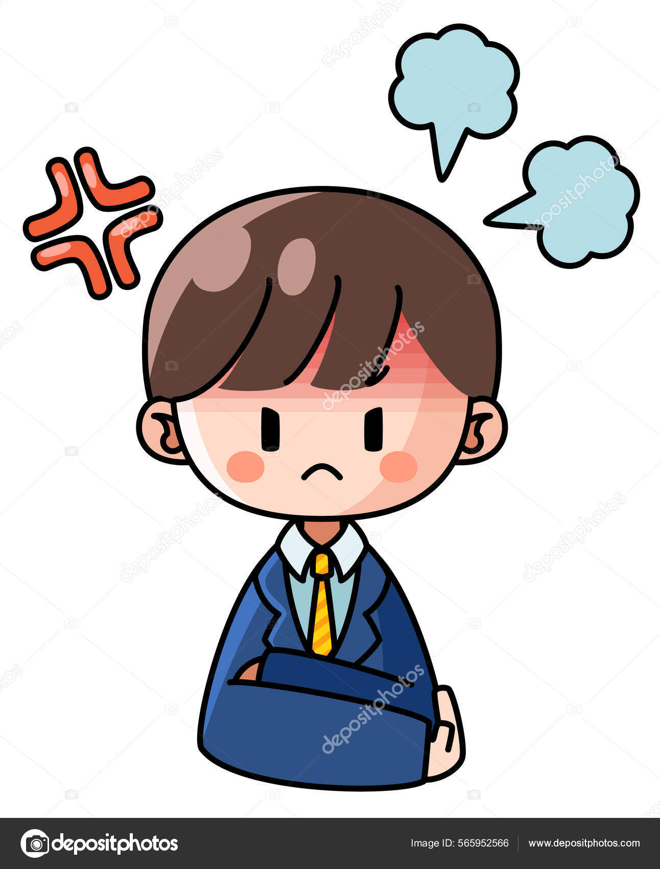 Illustration Man Suit Who Angry Pout Stock Vector by ©nemu0x0 565952566