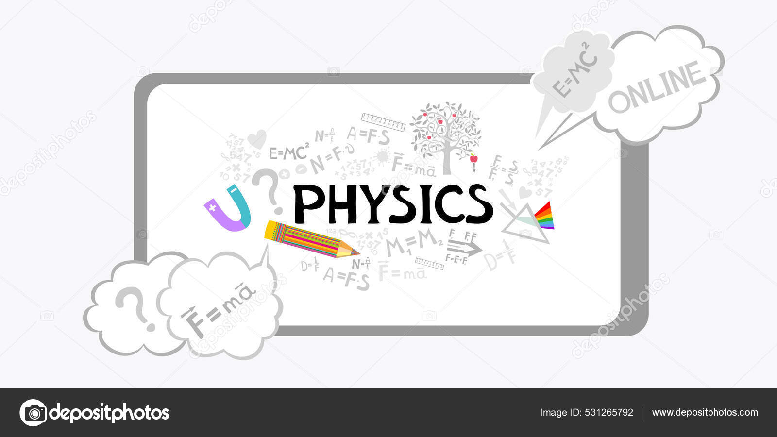 Formación Escolar Con Texto Letras Física Vector de stock #531265792 de ...