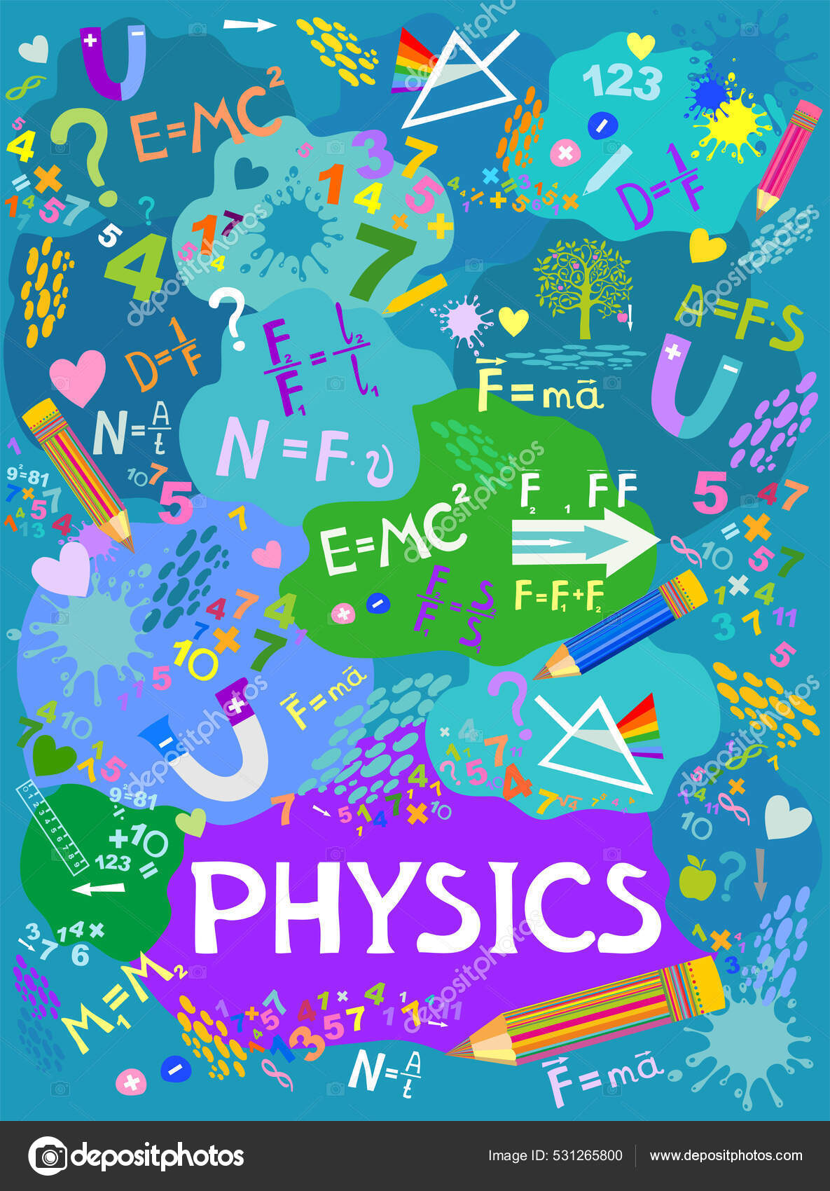 Formação Escolar Com Texto Letras Física Vetor de ©artAnnaS 531265800
