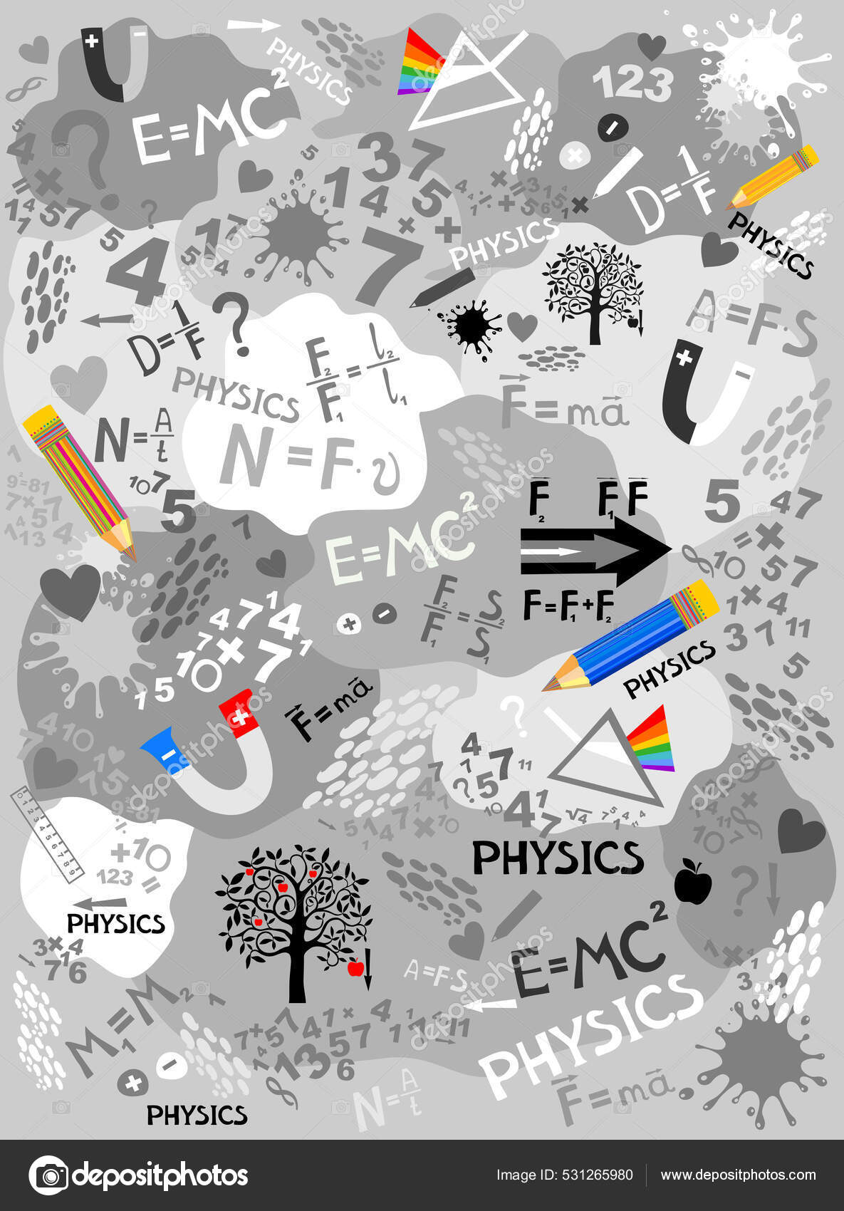 School Education Background Text Lettering Physics Stock Vector by ...