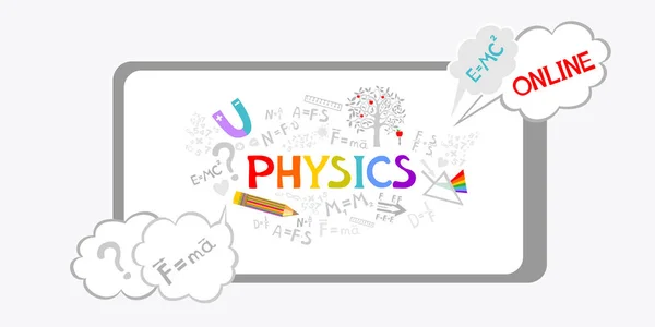 School Education Background Text Lettering Physics Stock Vector by ...