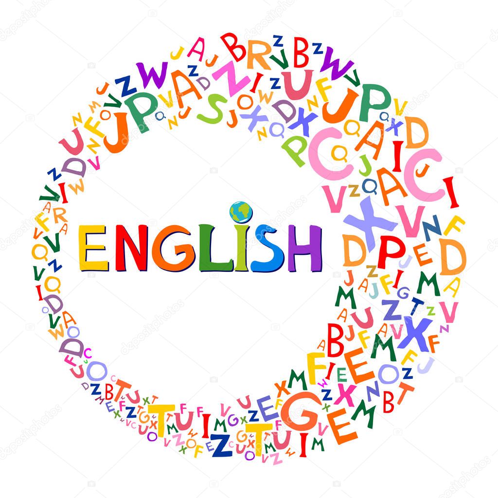 Letra Colorida Del Alfabeto Con Diferentes Símbolos Aislados Sobre ...