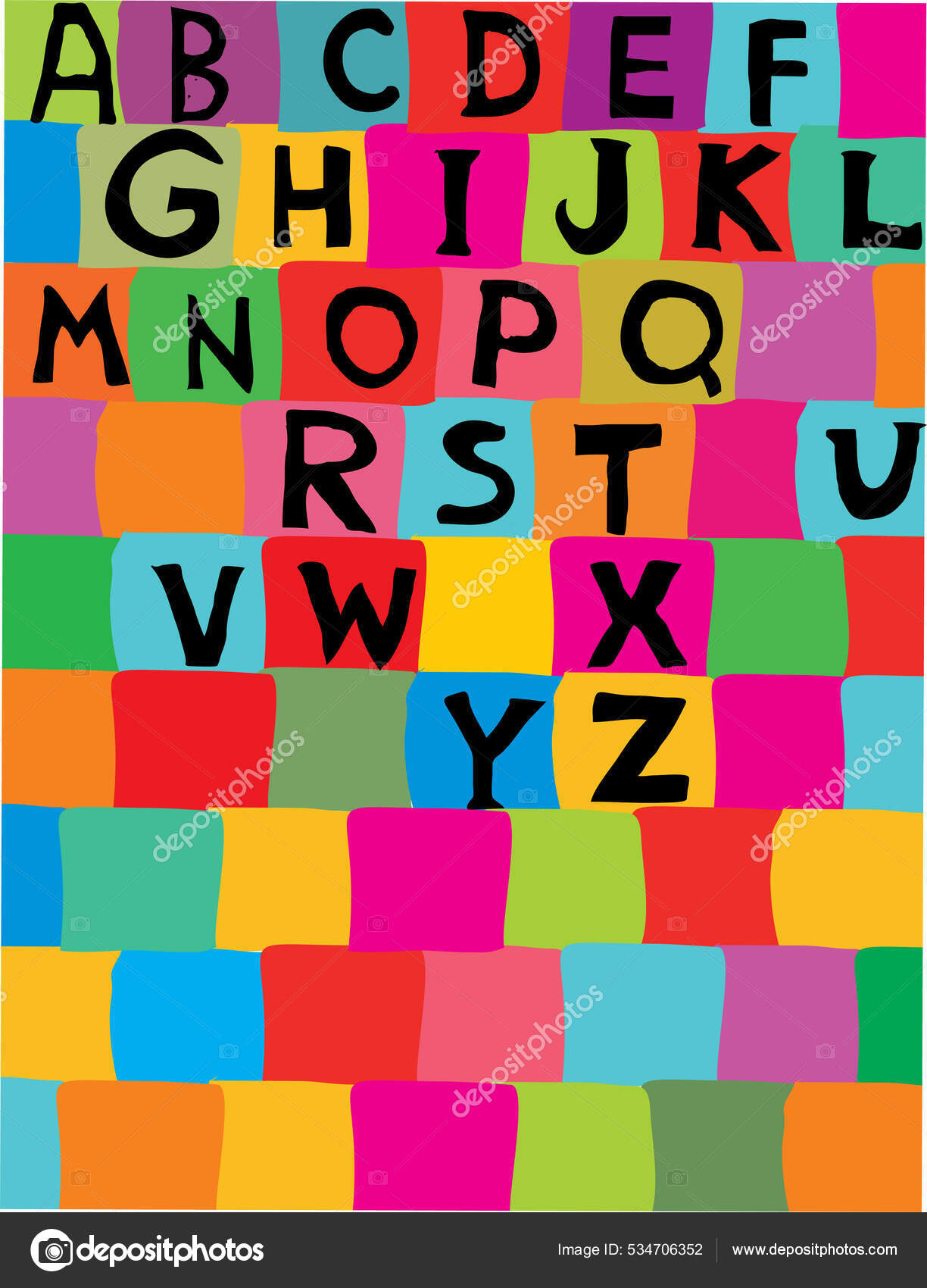 Letras Alfabeto Inglês Sobre Fundo Colorido Vetor de ©artAnnaS 534706352