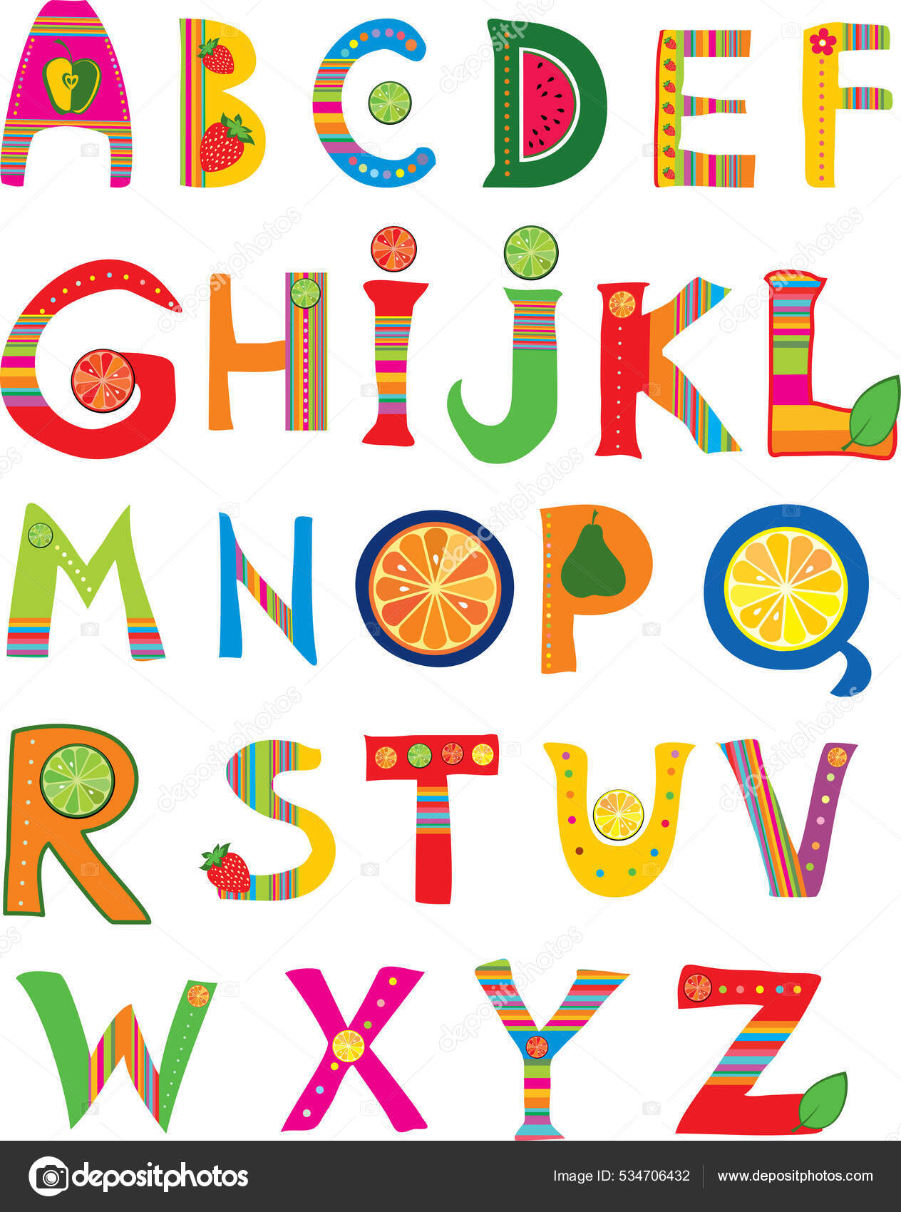 Letras Alfabeto Inglês Ilustração Vetorial Vetor de ©artAnnaS 534706432