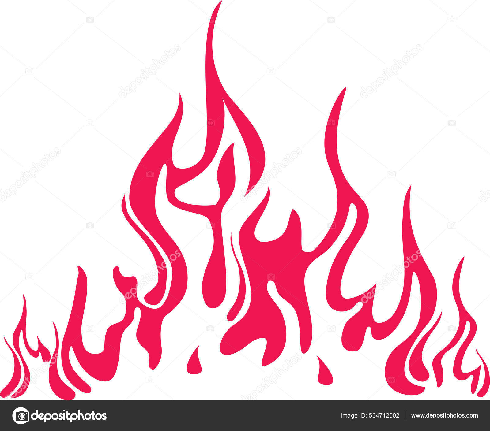 Ilustración Vectorial Llamas Fuego Rojas Blancas Vector de stock por ...