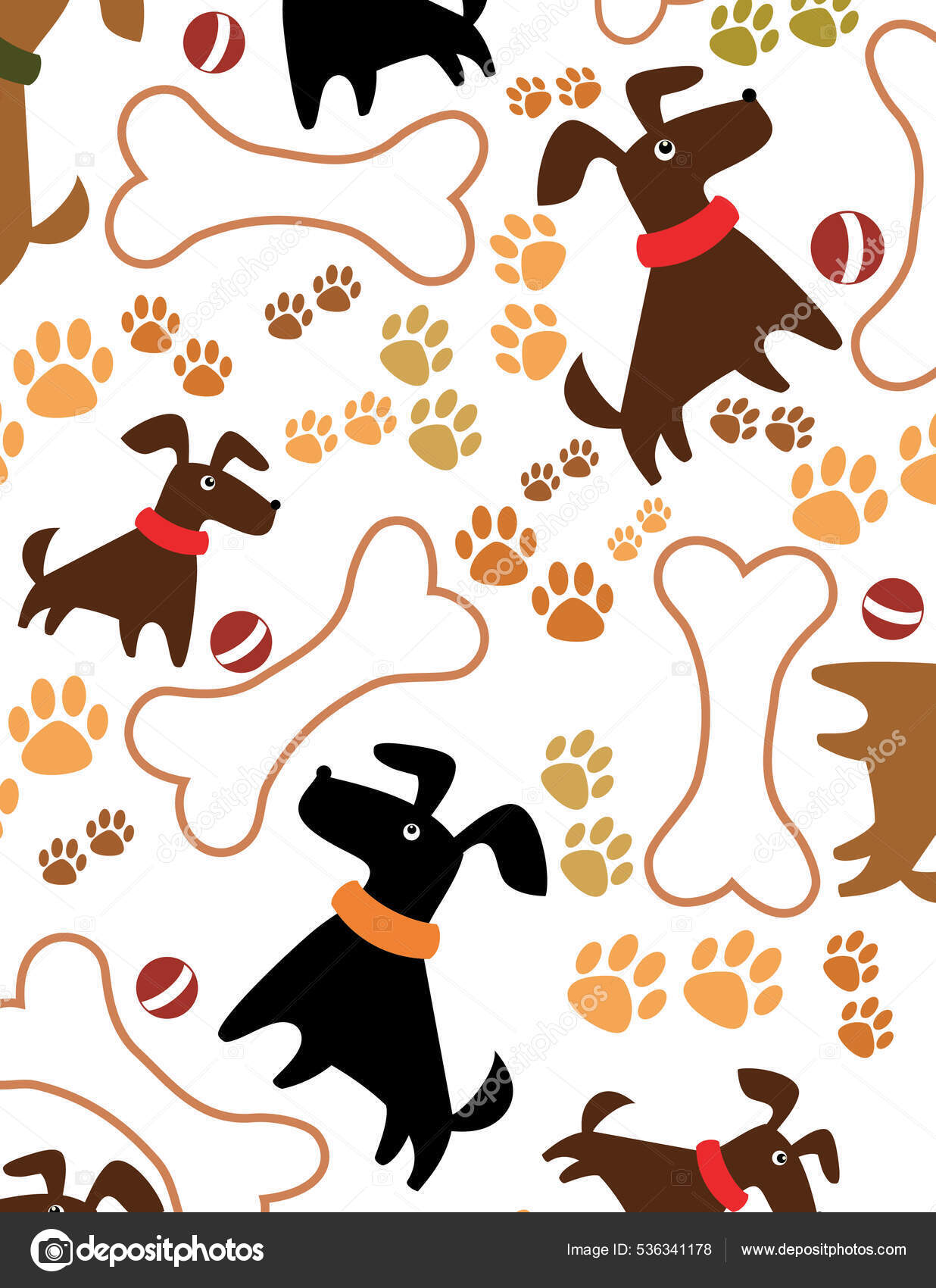 Seamless Background Dogs Vector Illustration Stock Vector by ©artAnnaS ...