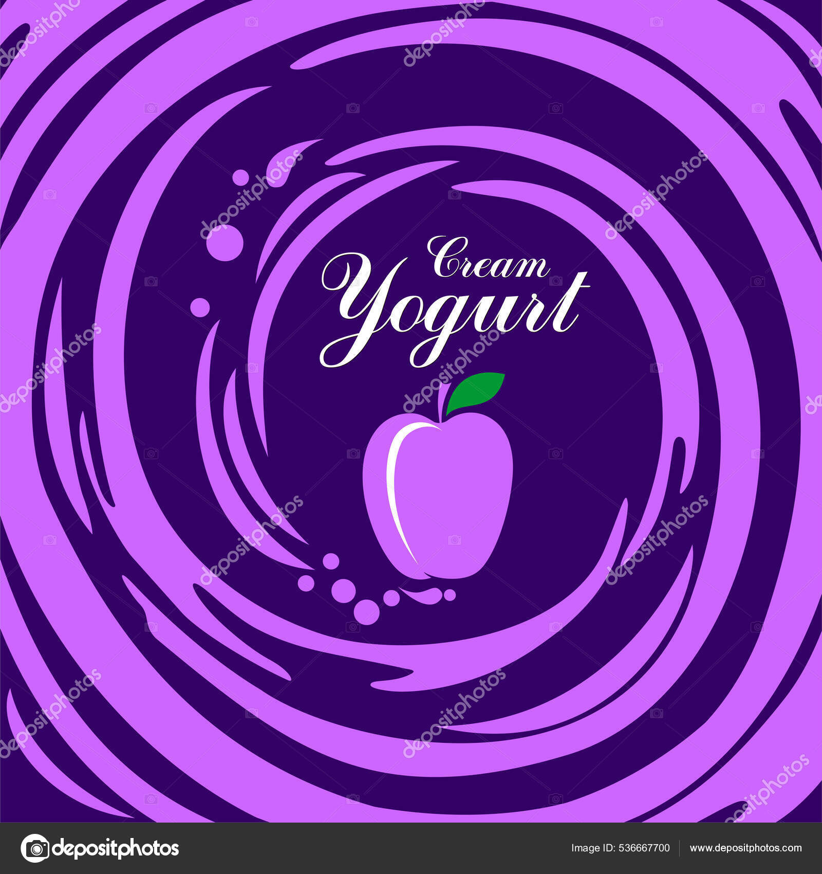 Cream Yogurt Vector Illustration Stock Vector by ©artAnnaS 536667700