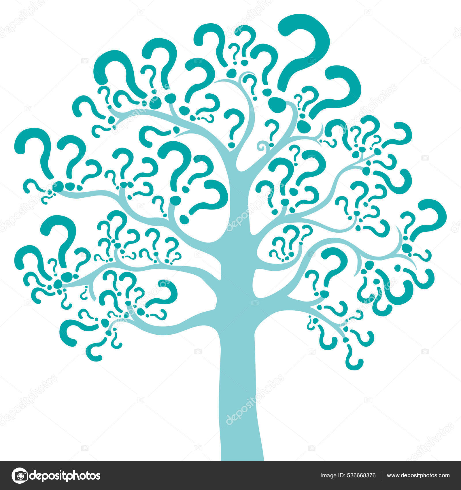 Tree Questions Isolated White Background Vector Illustration Stock ...