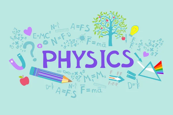 School Education Background Text Lettering Physics Stock Vector by ...
