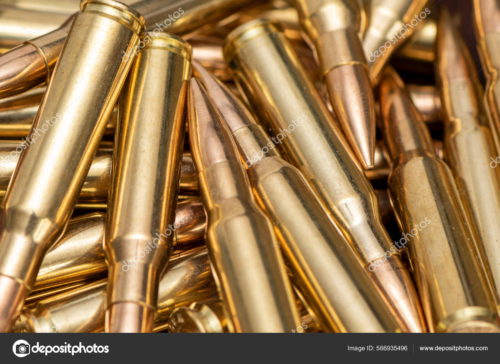 Scattering Cartridges Caliber Bullets Kalashnikov Assault Rifle Close ...