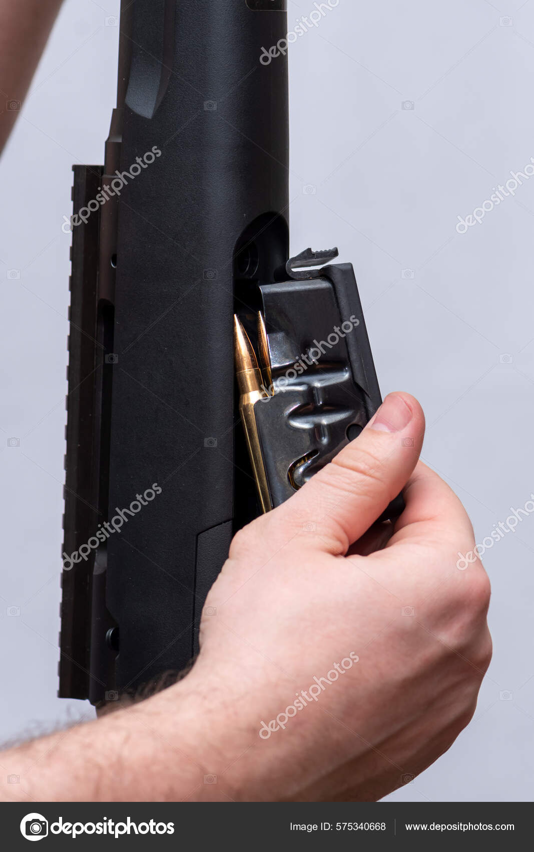 Ammunition Rifle Magazine Loading Combat Weapons Man Loads Hunting ...