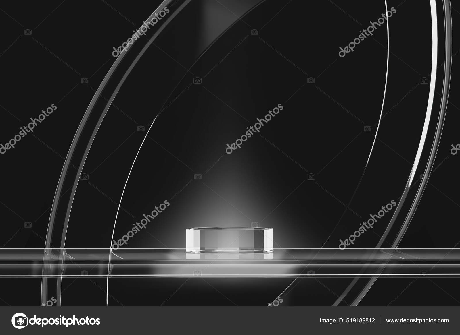 Glass Platform Black Background Background Product Presentation ...