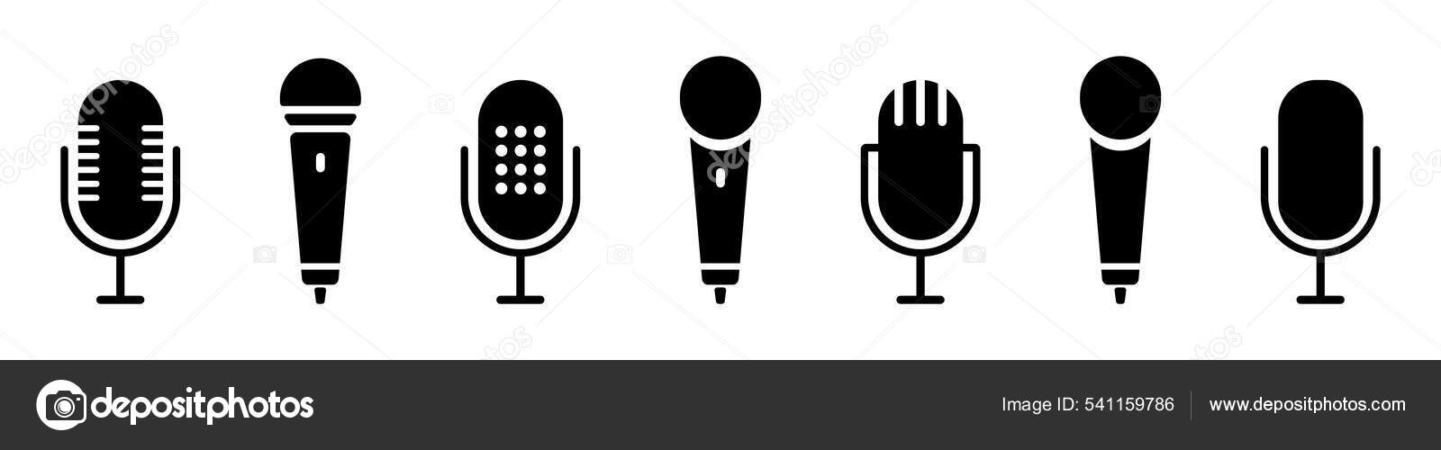 Microphone Vector Icons Set Vector Microphones Isolated Background ...