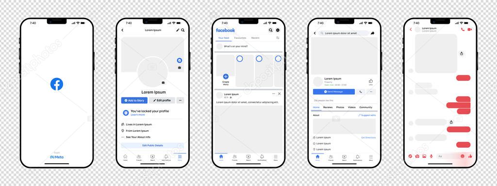 Facebook post interface Vector Art Stock Images | Depositphotos