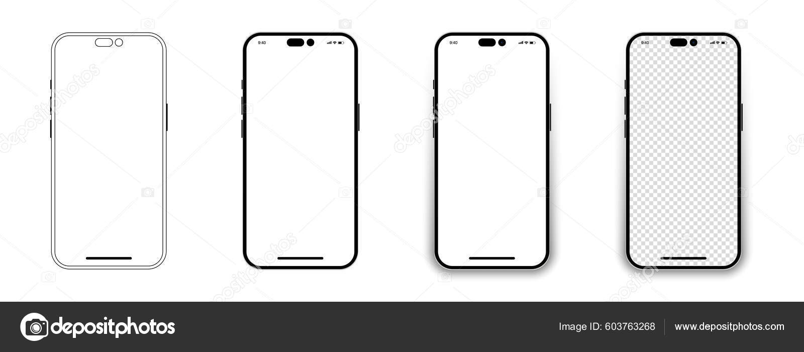 Set Realistic Models Smartphone Transparent Screens Smartphone Mockup ...