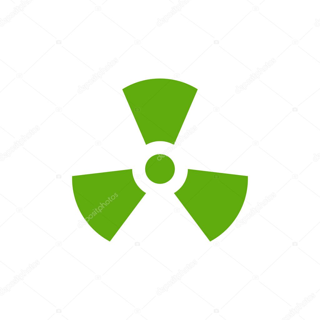 Icono de radiación nuclear en estilo plano. Ilustración vectorial de ...